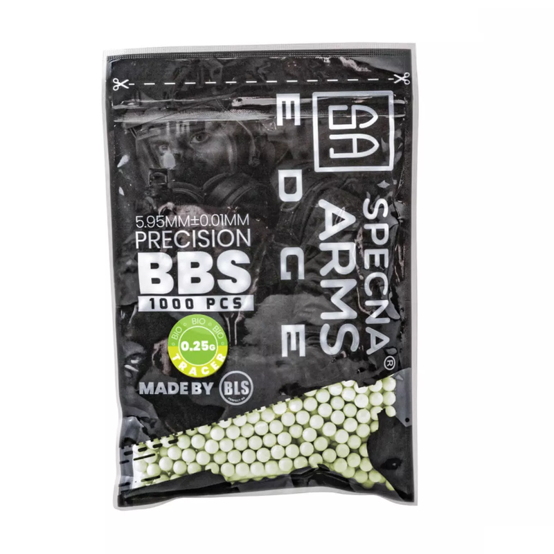 Kulki ASG Specna Arms EDGE Tracer BIO BB - 0,25g - 1000 szt. Zielone 0 ...