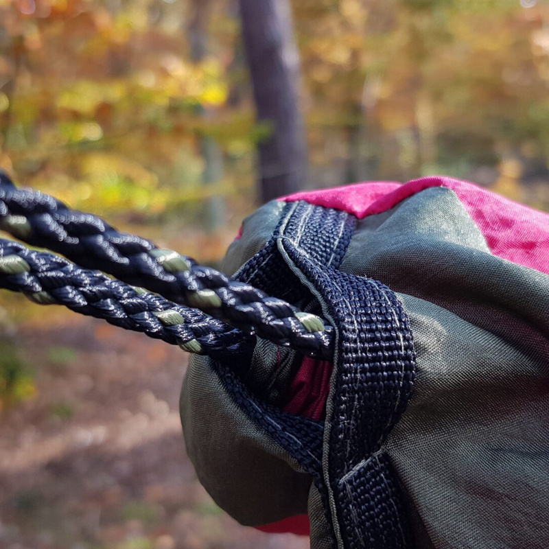 Hamak Zen + Karabinki Bushmen Rubinowa Czerwień/ Oliwka ORO (BU ZEHA ...