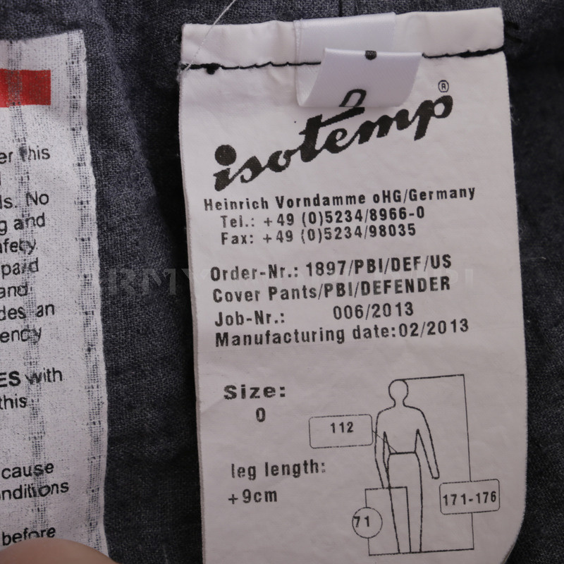 Spodnie Strażackie Wojskowe Fire Wolf Isotemp Khaki Oryginał Demobil ...