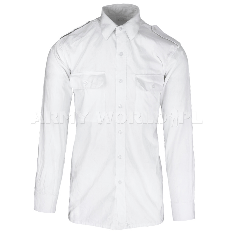 Koszula Wojskowa Galowa Holenderska Biała Z Kieszeniami Długi Rękaw ...