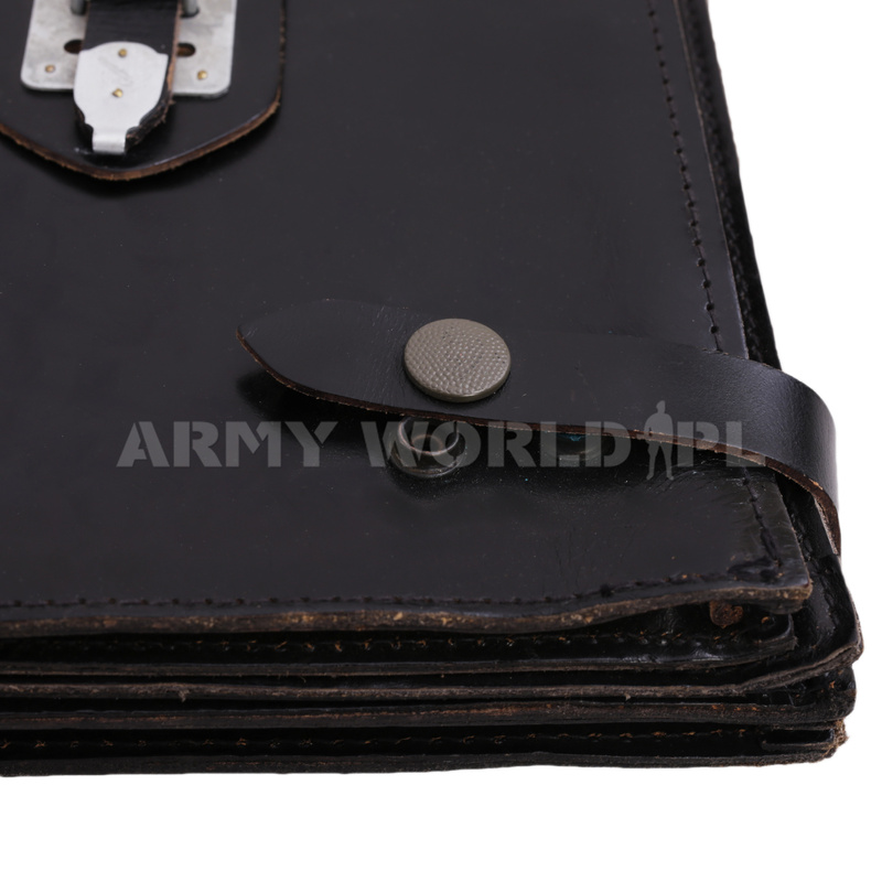 Torba Polowa Wojskowa Raportówka / Mapnik Skórzana Czarna Oryginał ...