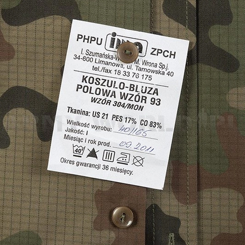 Polish Military Shirt WZ 93 304/MON Original New new storage condition ...